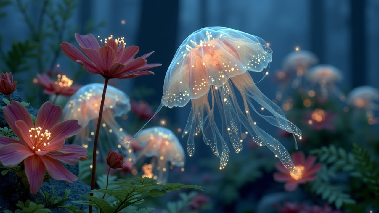 Ethereal Piano Music ~ Glowing Jellyfish Deep Relaxation & Peaceful ...