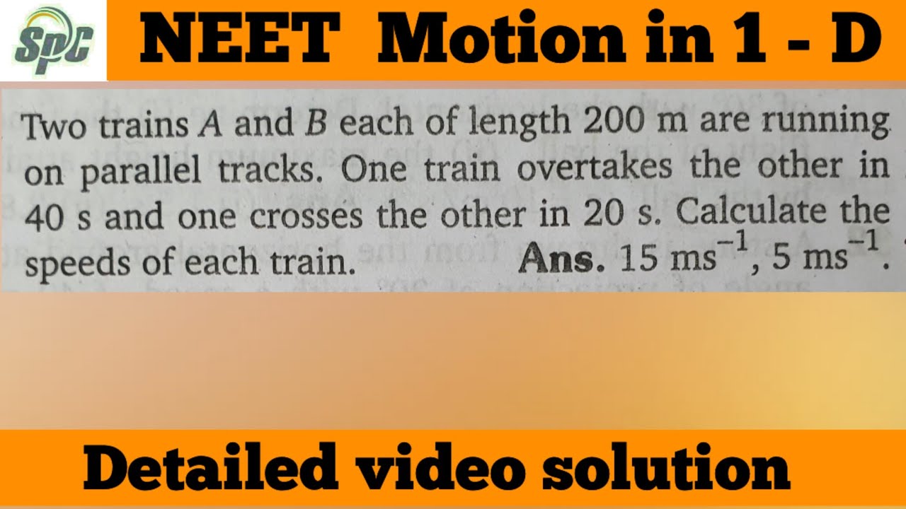 Two trains A and B each of length 200 m are running on parallel tracks ...