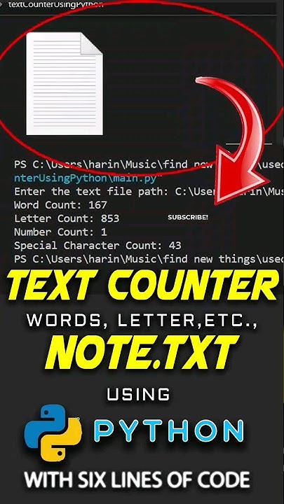 TextCounter for TXT file Using Python - YouTube