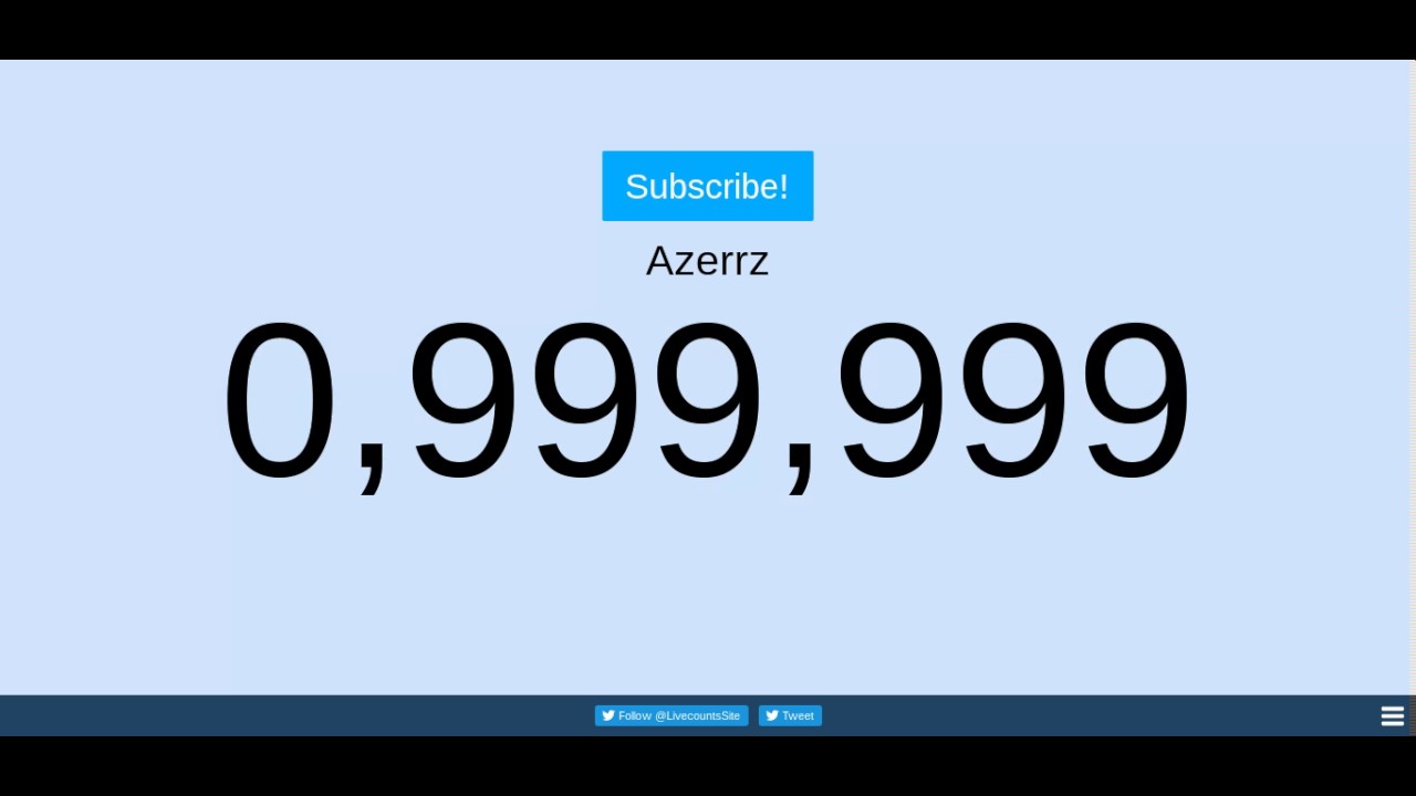 Azerrz 1,000,000 Subs live sub count - YouTube