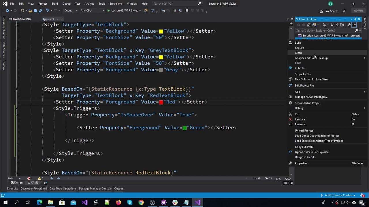 Lecture43, Styles in WPF Part 2 - YouTube