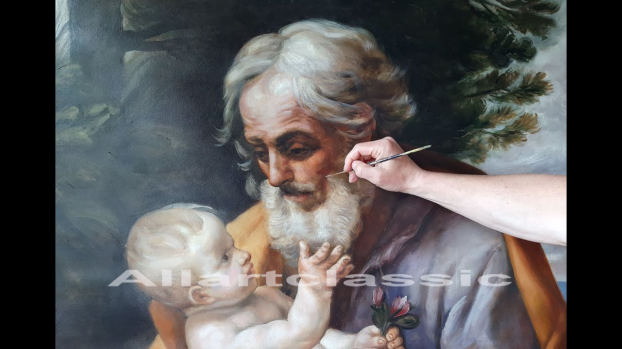Guido Reni Painting St Joseph with the infant Jesus - YouTube