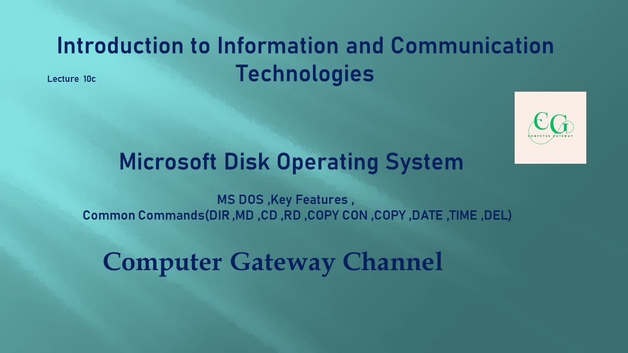 Microsoft Disk Operating System - YouTube