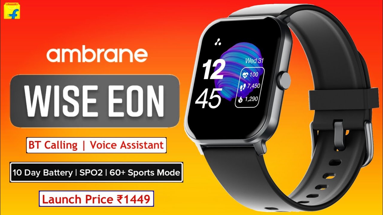 Ambrane Wise Eon Smartwatch🔥1.69-HD Screen | BT Calling | Voice ...