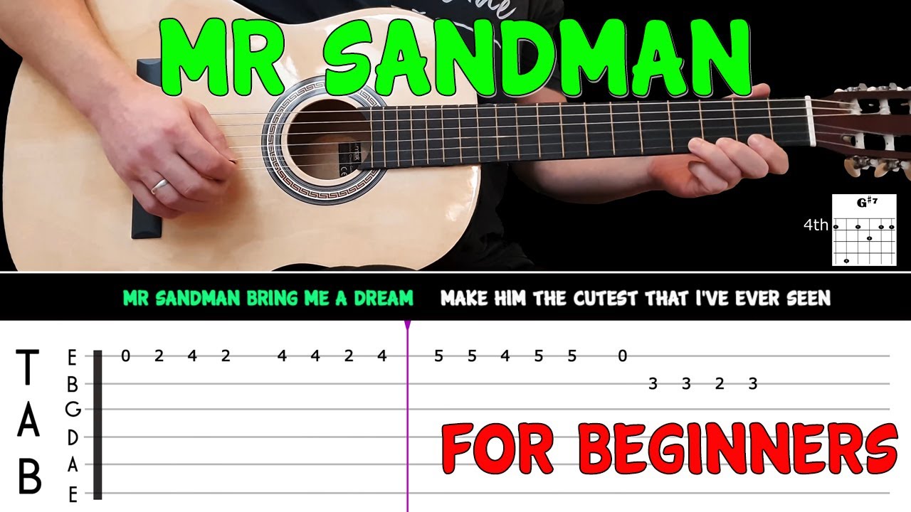 MR SANDMAN | Easy guitar melody lesson for beginners (with tabs) - The ...