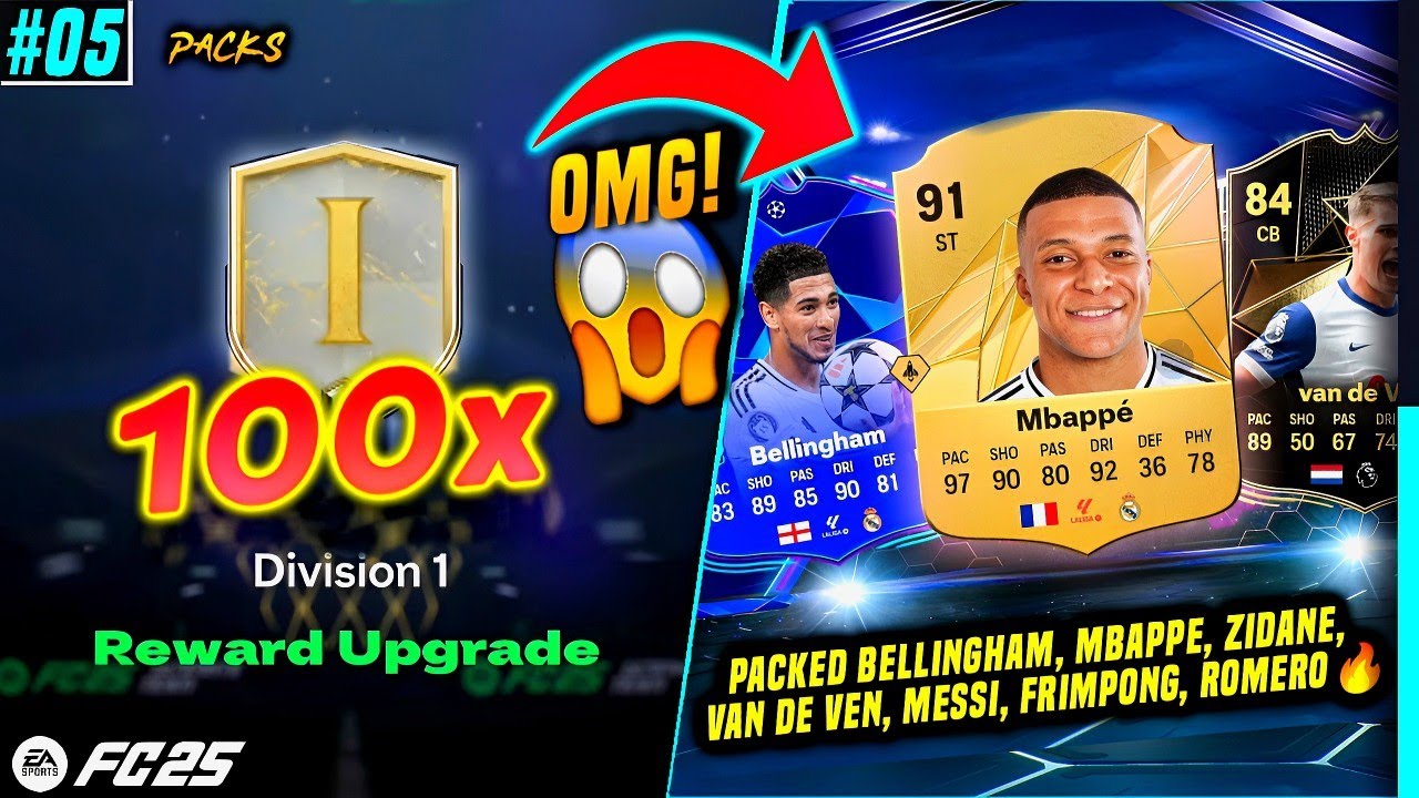 OMG! PACKED MBAPPE, BELLINGHAM, VAN DE VEN - OPENING 100x RANK 1 ...