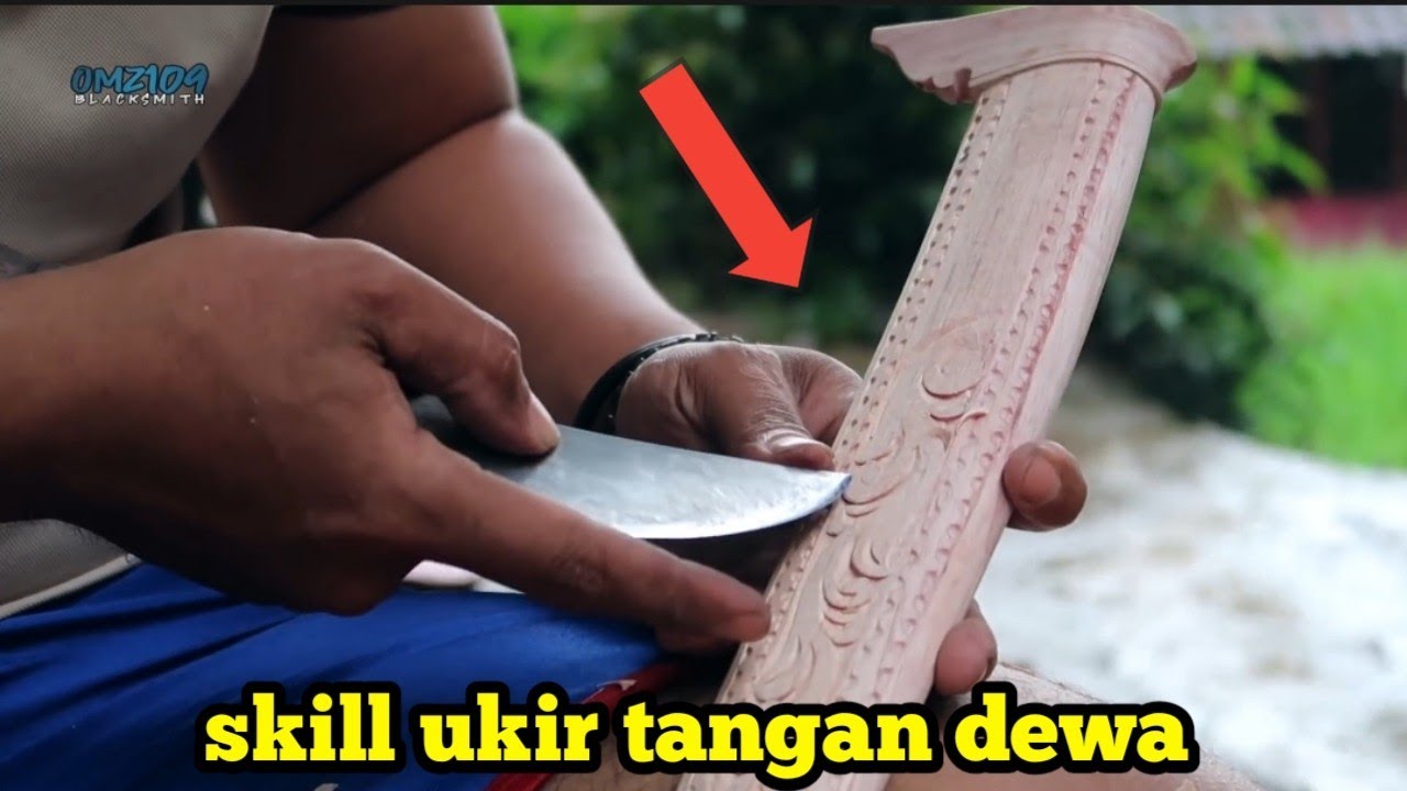 skill ukir tangan dewa. membuat sarung golok full ukiran - YouTube