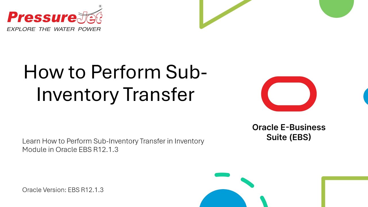 How to Perform Sub-Inventory Transfer | Oracle EBS R12 - YouTube