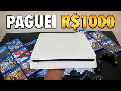 CONSEGUIR COMPRAR MEU PRIMEIRO PS4 SLIM NA OLX SUPER COMPLETO COM GUITARRA E VÁRIOS JOGOS...