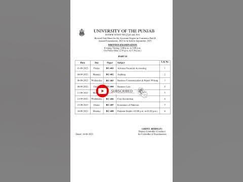 Adc Part 2 date sheet 2023 ||B.com part 2 date sheet 2023||B.com date sheet 2023|| punjab ...