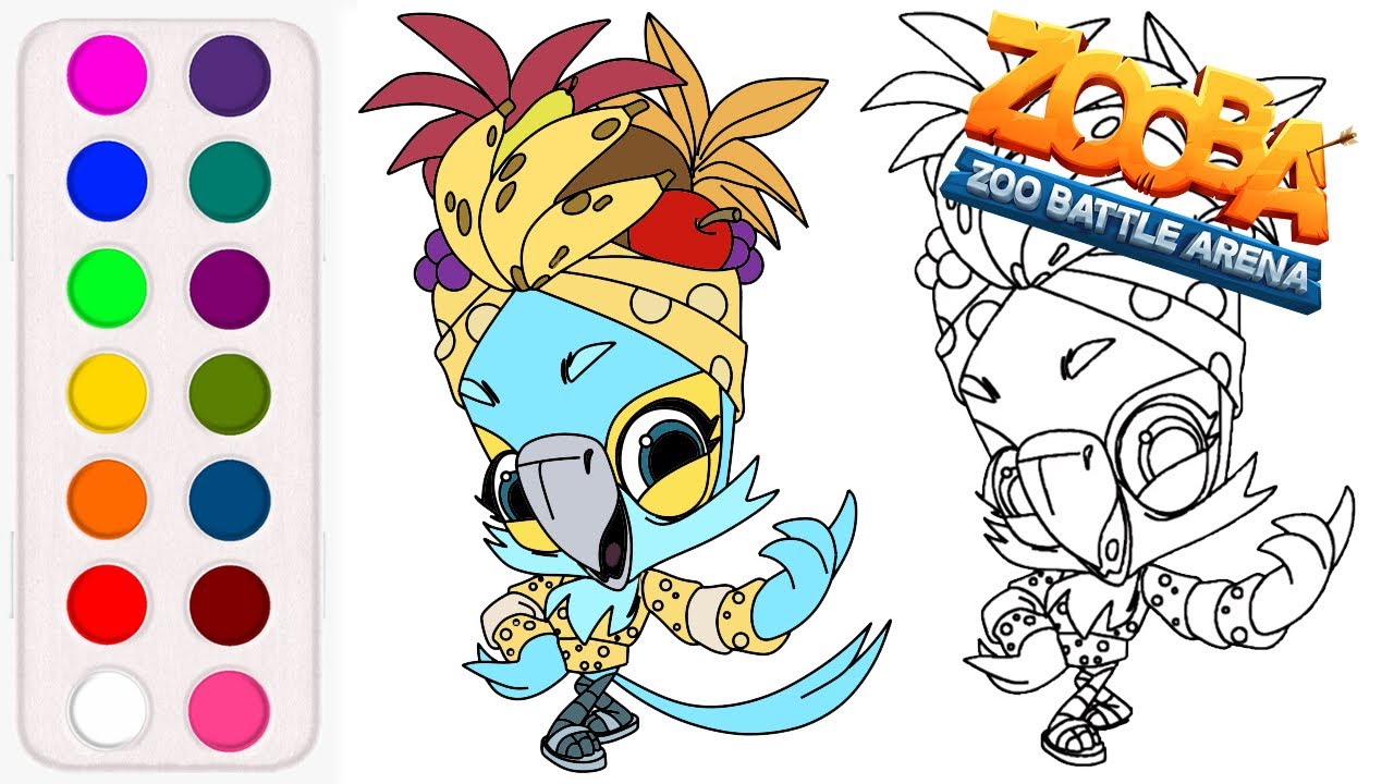 How to Draw and Color Tropical Yara from Zooba #Yara #Zooba @FKColoring ...