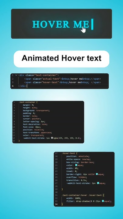 Animated Hover Text #viral #coder #css #frontenddeveloper #javascript #html #coding #trending ...