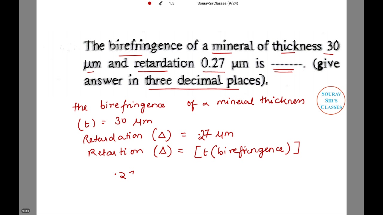 BIREFRINGENCE OF A MINERAL GEOLOGY IFOS, UPSC, SSC CGL, CIVIL ...