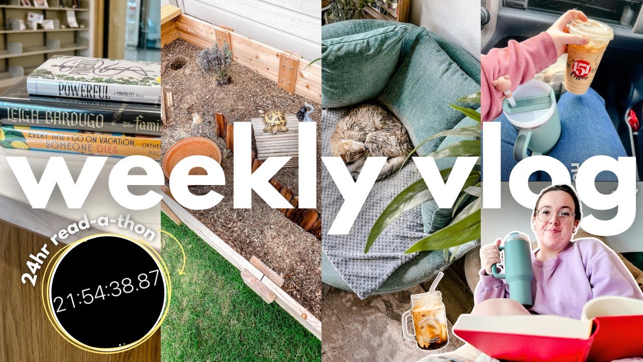 a 2 hour + vlog!!! + library haul + 24 hour readathon | WEEKLY VLOG ...