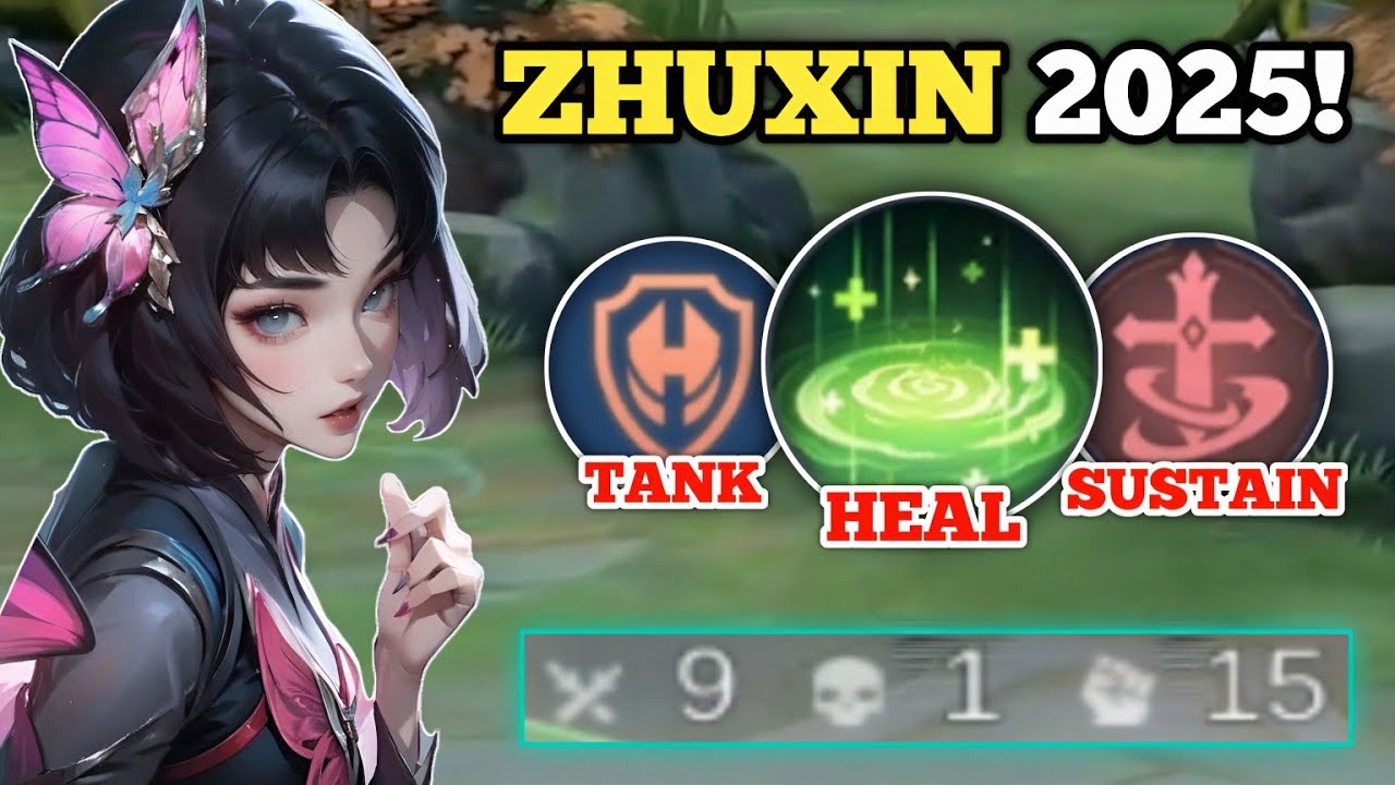 ZHUXIN BEST BUILD AND EMBLEM 2025!‼️ (sustain hack!💀) | TANK EMBLEM ...