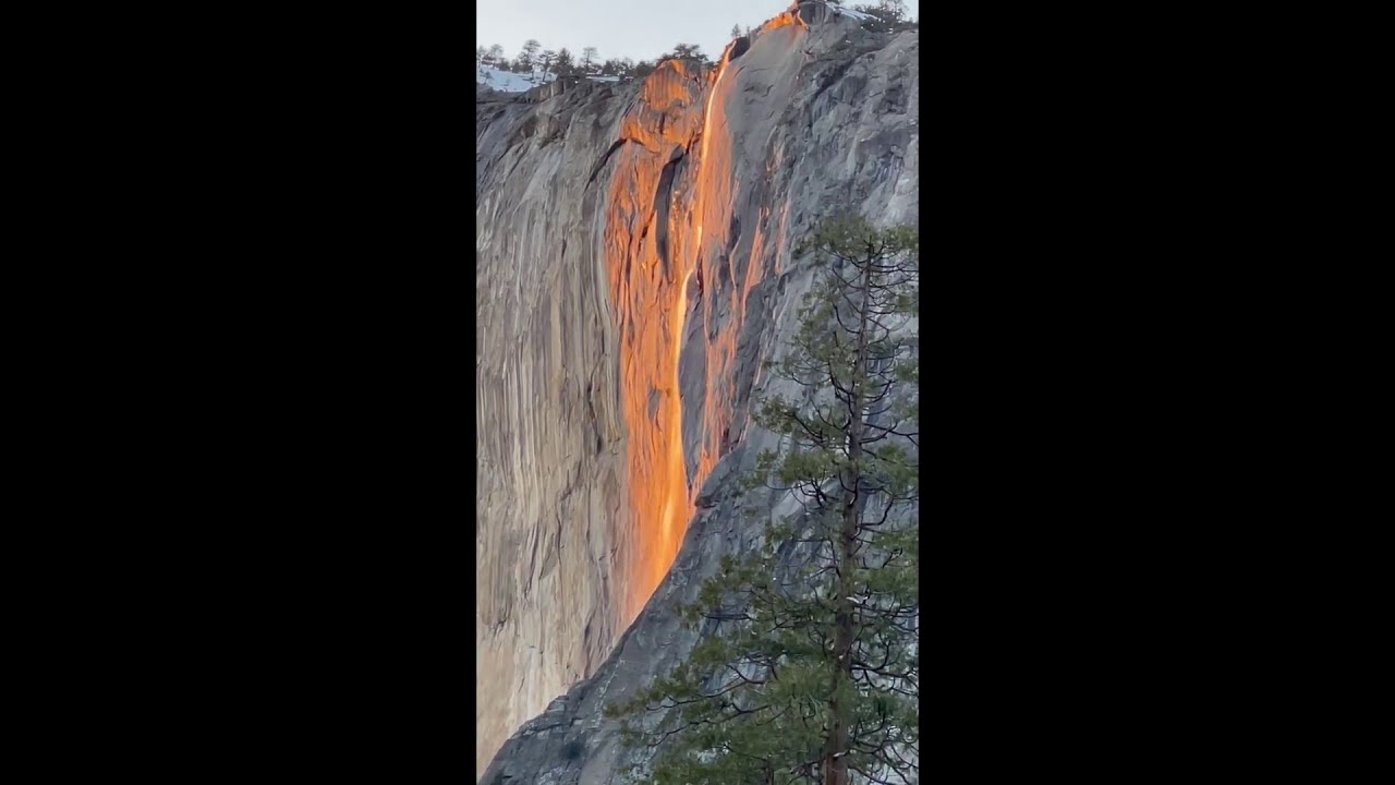 'Firefall' lava effect created on Yosemite's Horsetail Fall - YouTube