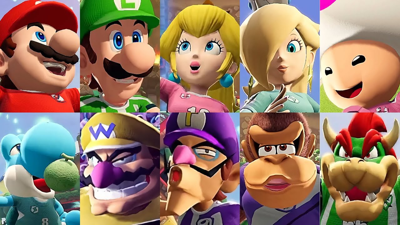 Mario Strikers Battle League All Characters Victory Animations - YouTube