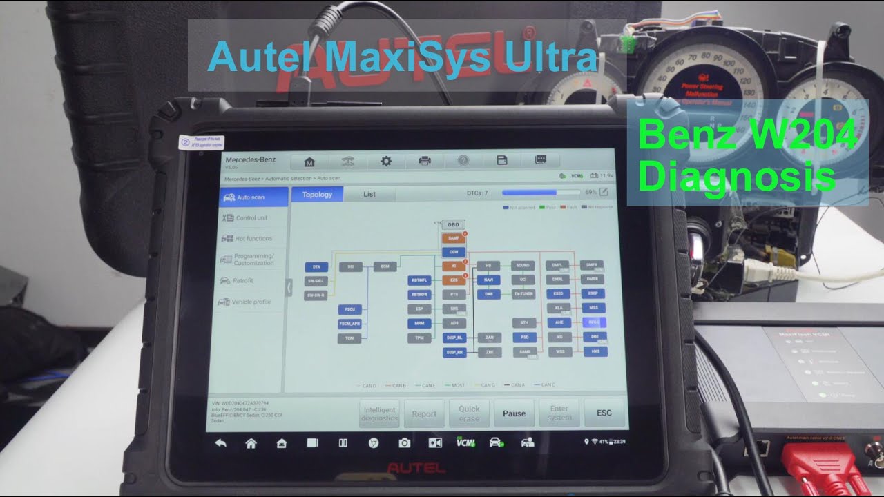 Autel MaxiSys Ultra Benz W204 Diagnosis - Cardiagtool - YouTube