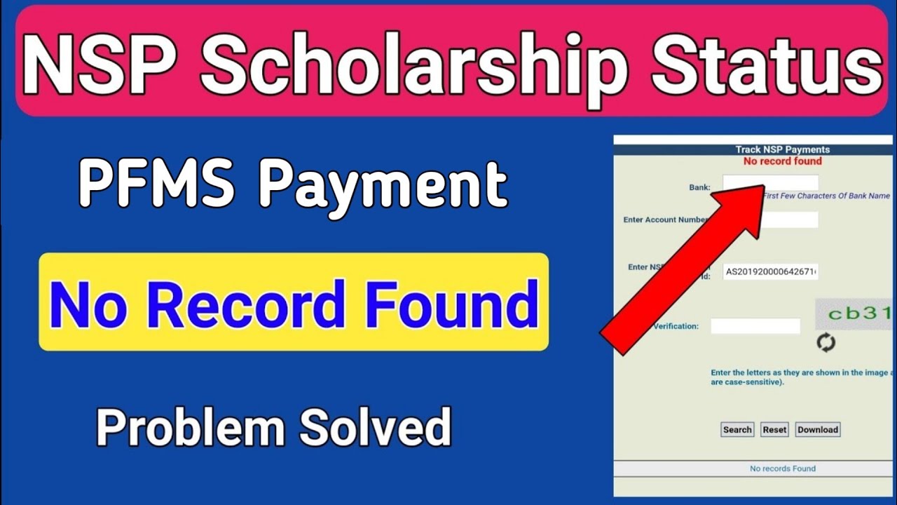 Nsp Dbt Payment No Record Found On Pfms National Scholarship Portal💥