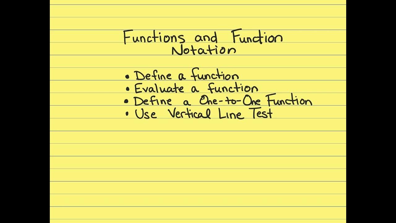 Functions and Function Notation - YouTube