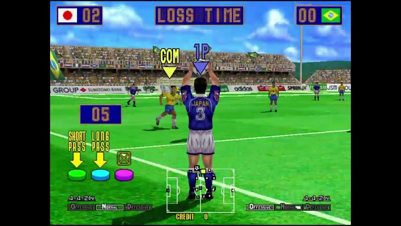 VIRTUA STRIKER 2 VERSION 98 SEGA - 1998 arcade retrogame longplay . Japan walkthrough - YouTube