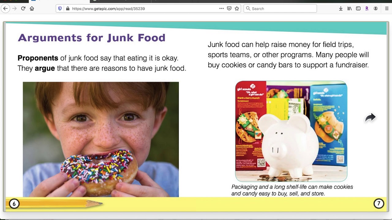 Junk Food, Yes or No Opinion Writing - YouTube