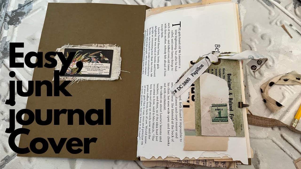 How To Make the Easiest Junk Journal Cover - YouTube