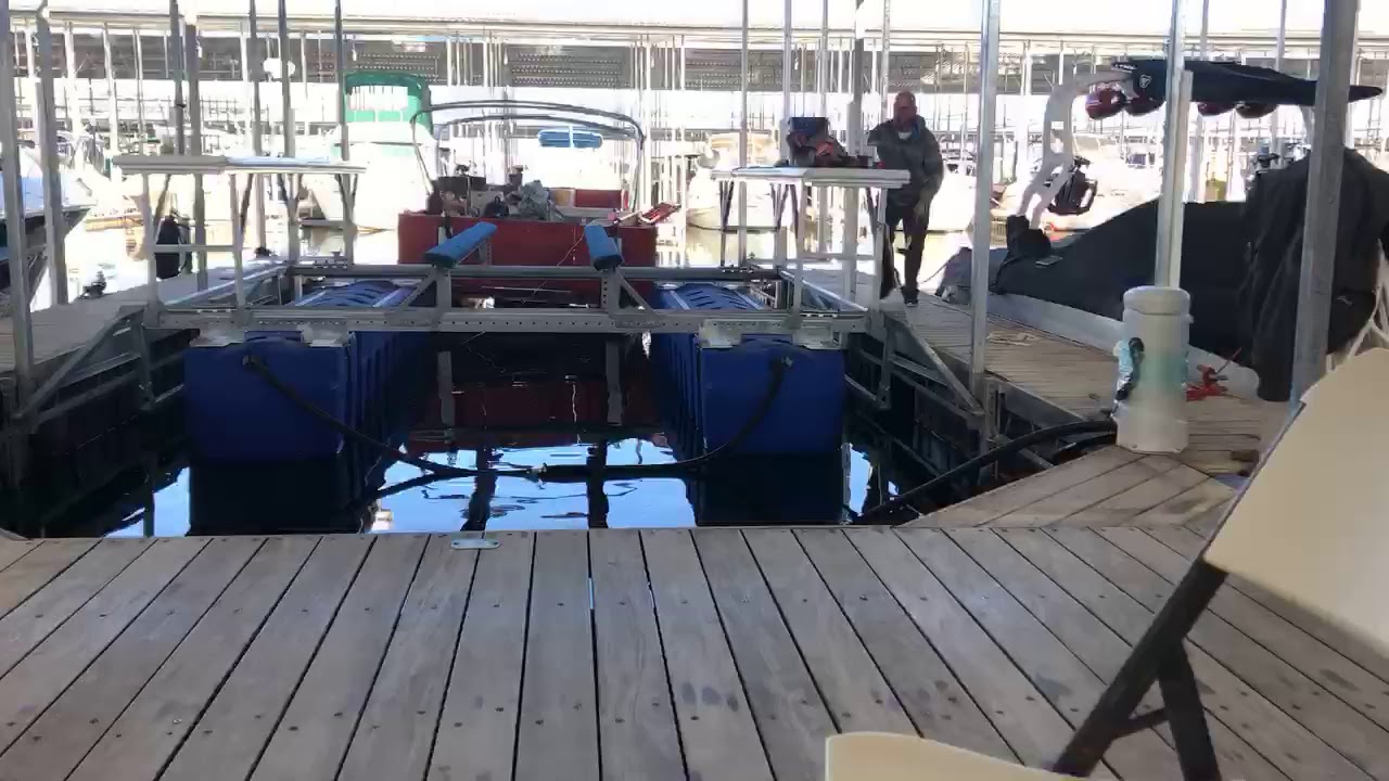 Shallow Water Lift: ULTRALIFT™ Installed by Boat Lift Technicians - YouTube