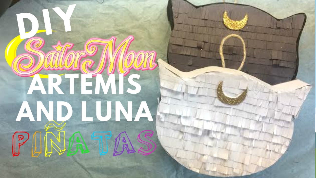 DIY Sailor Moon Artemis and Luna Piñatas! - YouTube