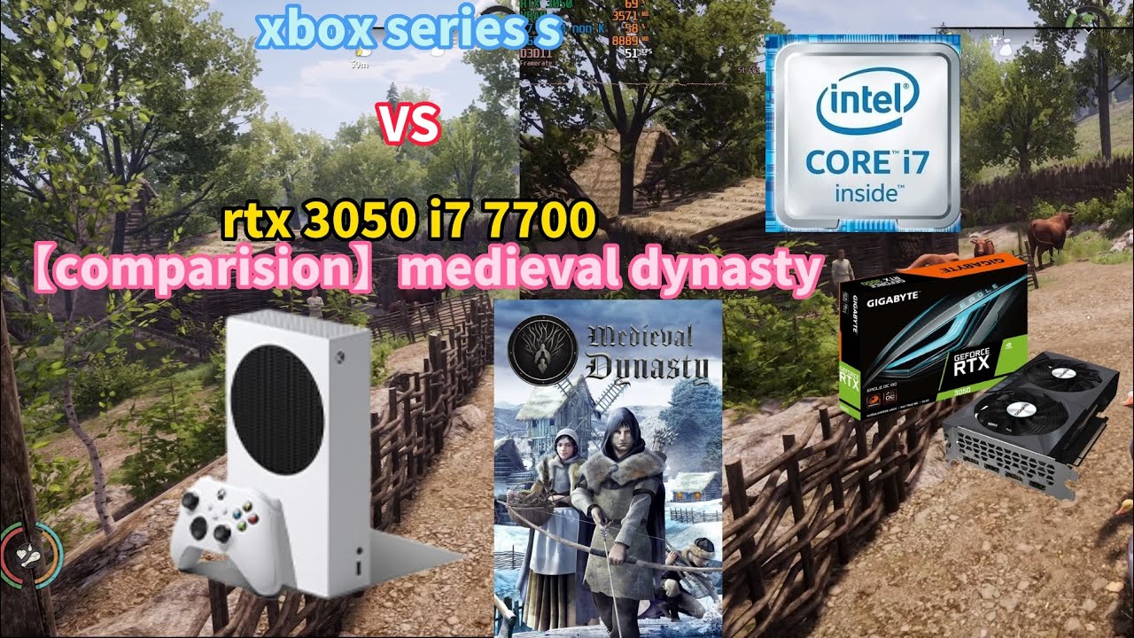 xbox series s rtx 3050 i7 7700 【comparision】medieval dynasty - YouTube