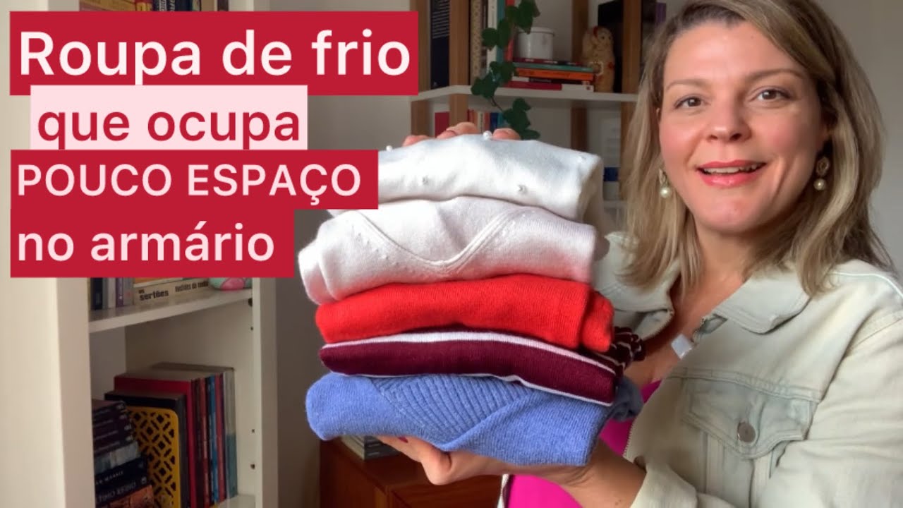 Como dobrar roupas de frio para otimizar espaço no guarda-roupa - YouTube