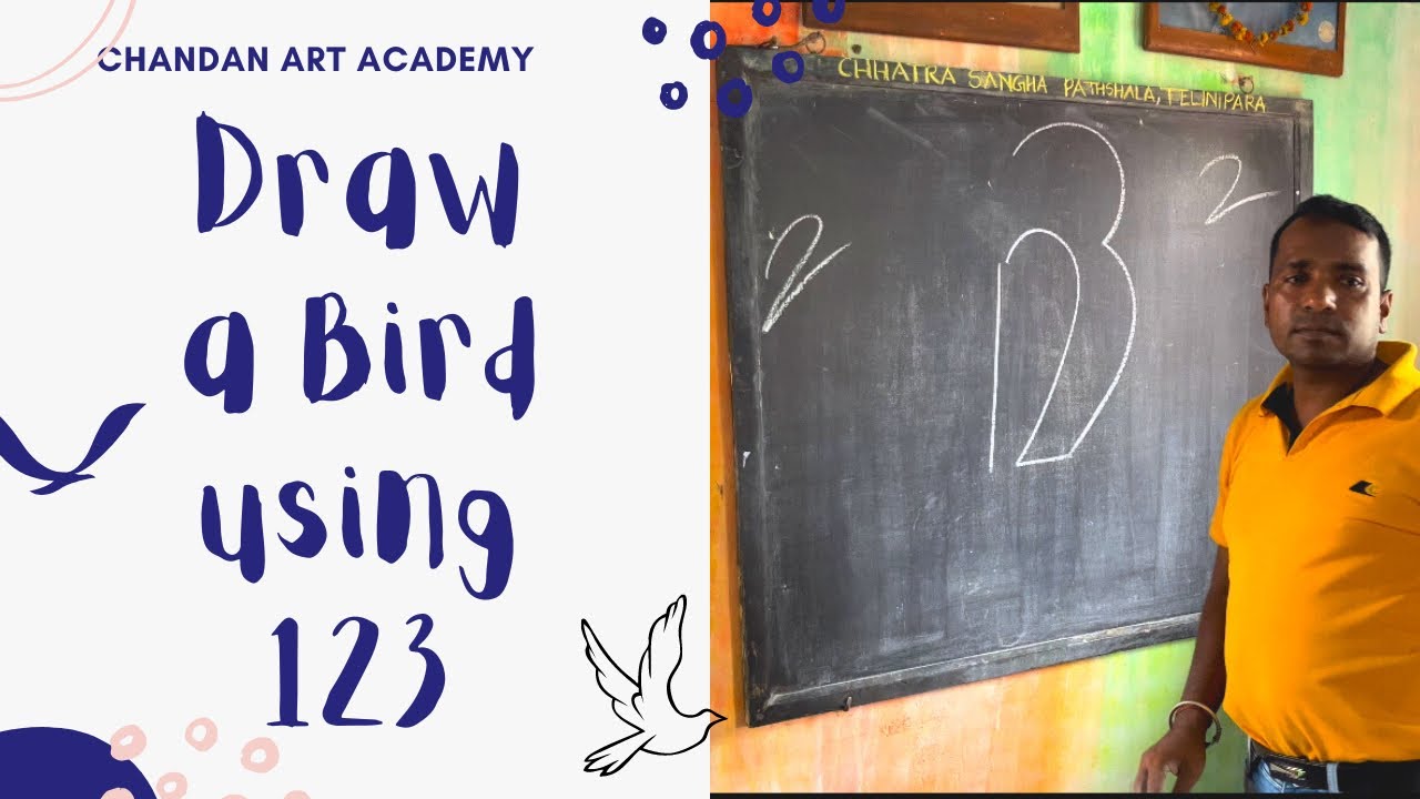 123 का उपयोग से एक पक्षी बनाना सीखे । Draw a bird using 123 - YouTube