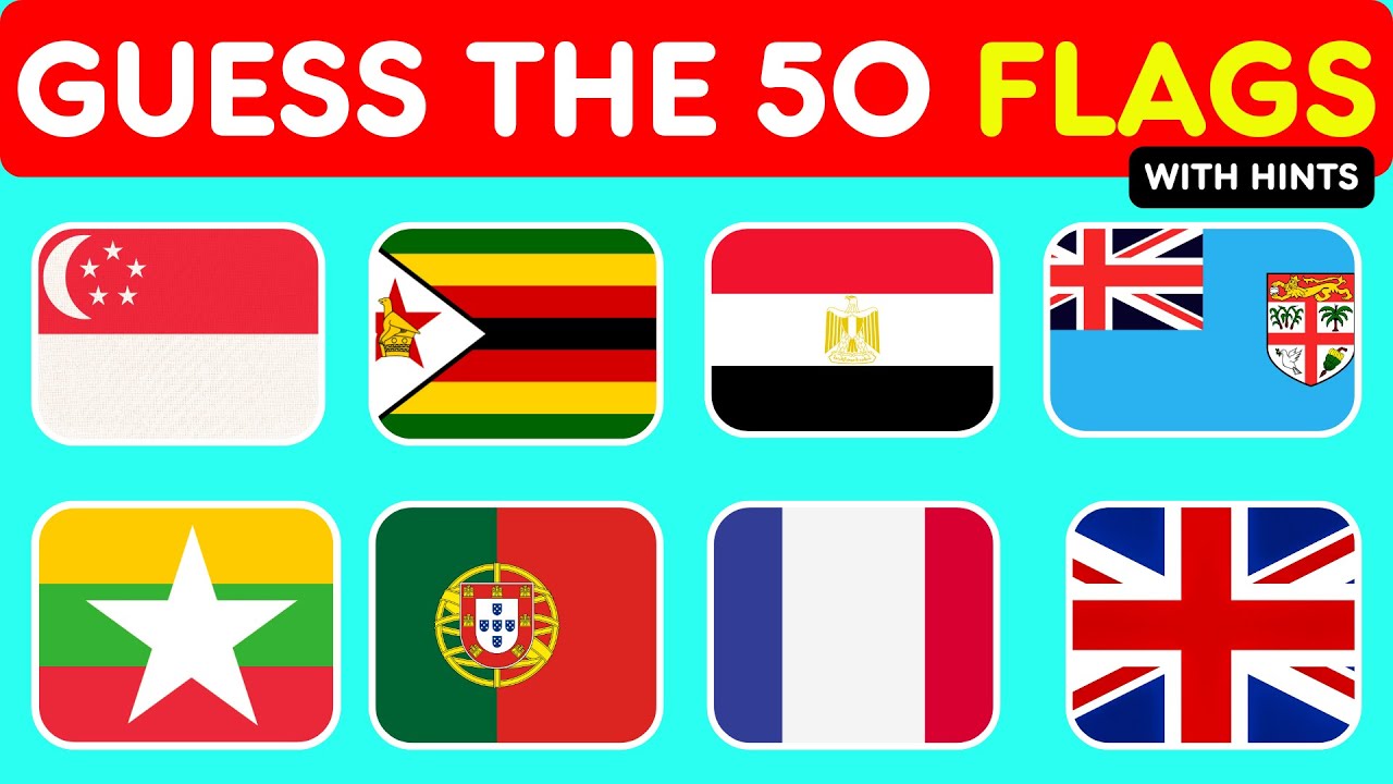 Flag Quiz Challenge: Can You Guess The 50 Flags With Hints?🇧🇪🇦🇺🇦🇽🇮🇪🎊 ...
