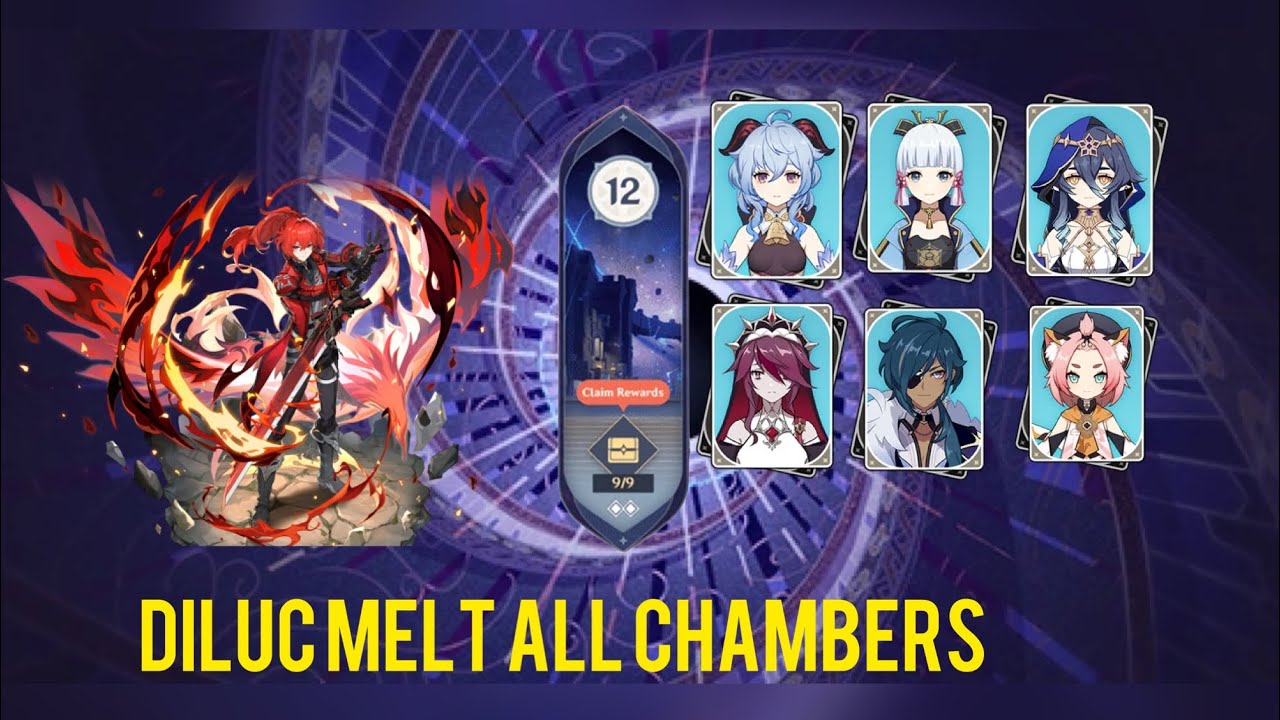 C5 Diluc Melt Floor 12 All Chambers | 3.7 Spiral Abyss Floor 12 9 Star ...