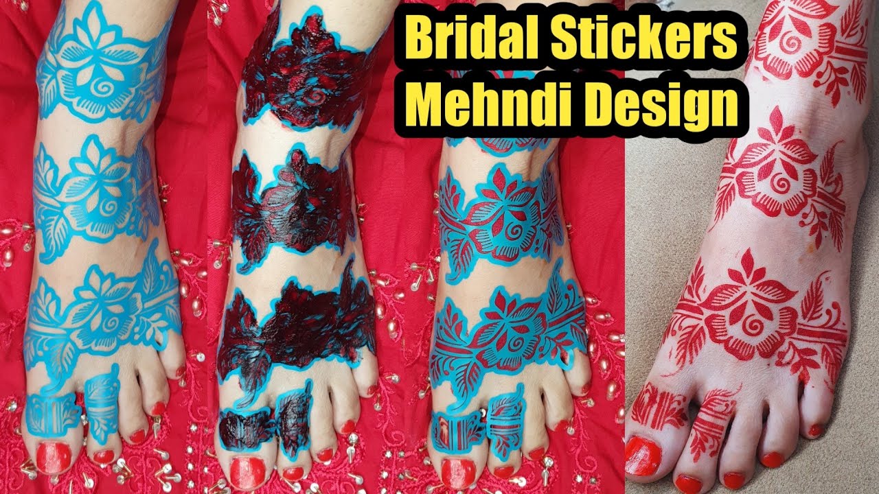 bridal mehndi stickers design foot stickers henna mehndi stickers ...