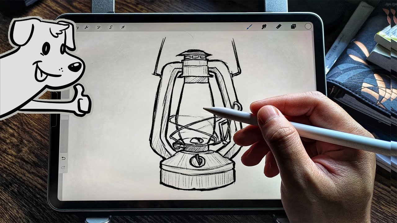 How to draw gasera (kerosene lamp) - Easy Drawing Tutorial - YouTube
