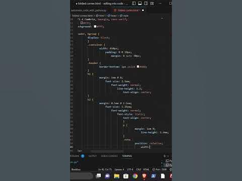 folded corner HTML CSS#shorts - YouTube