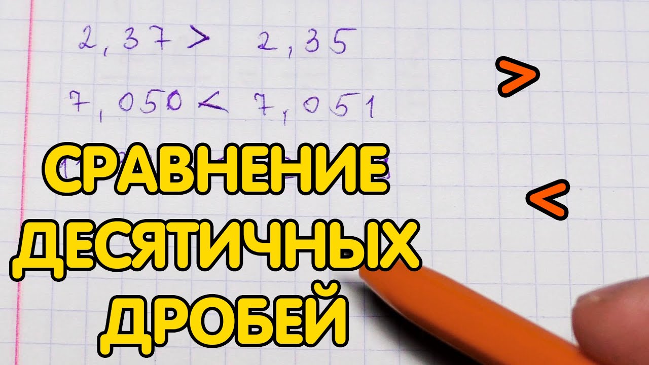 Как сравнивать десятичные дроби Сравнение десятичных дробей 5 класс