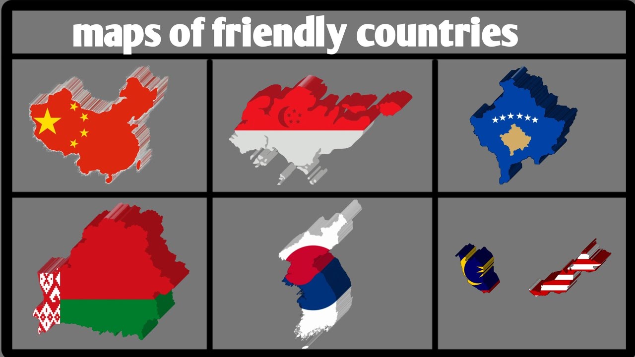Maps of friendly countries. (part-1) - YouTube