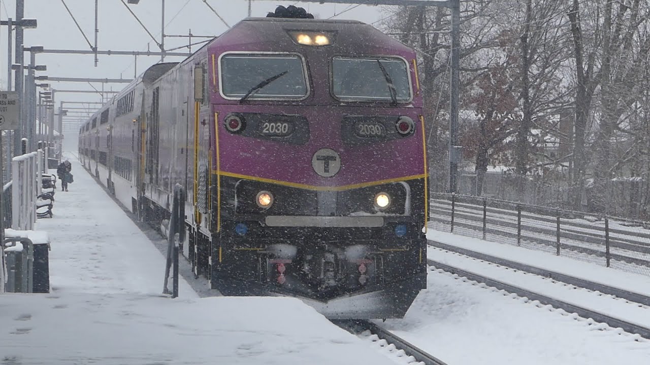 Amazing Amtrak & MBTA Railfanning At Attleboro In A Snow Storm [HD ...