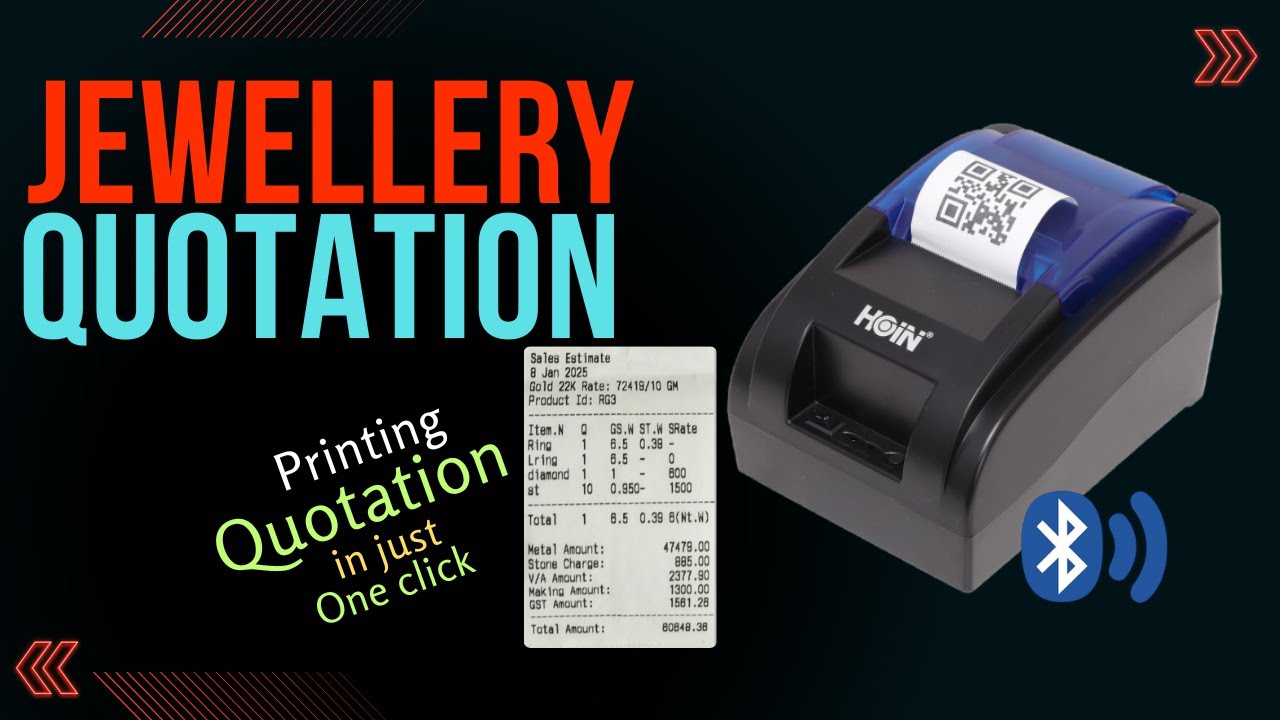 Jewellery Quotation Print with HOIN Printer fully explained - YouTube