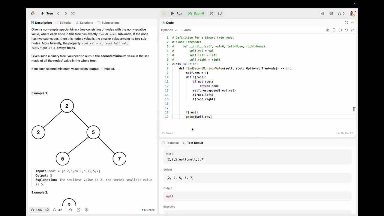 Second Minimum Node In A BinaryTree - YouTube