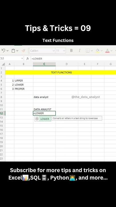 Excel Tips And Tricks Text Functions Data Analyst Excel