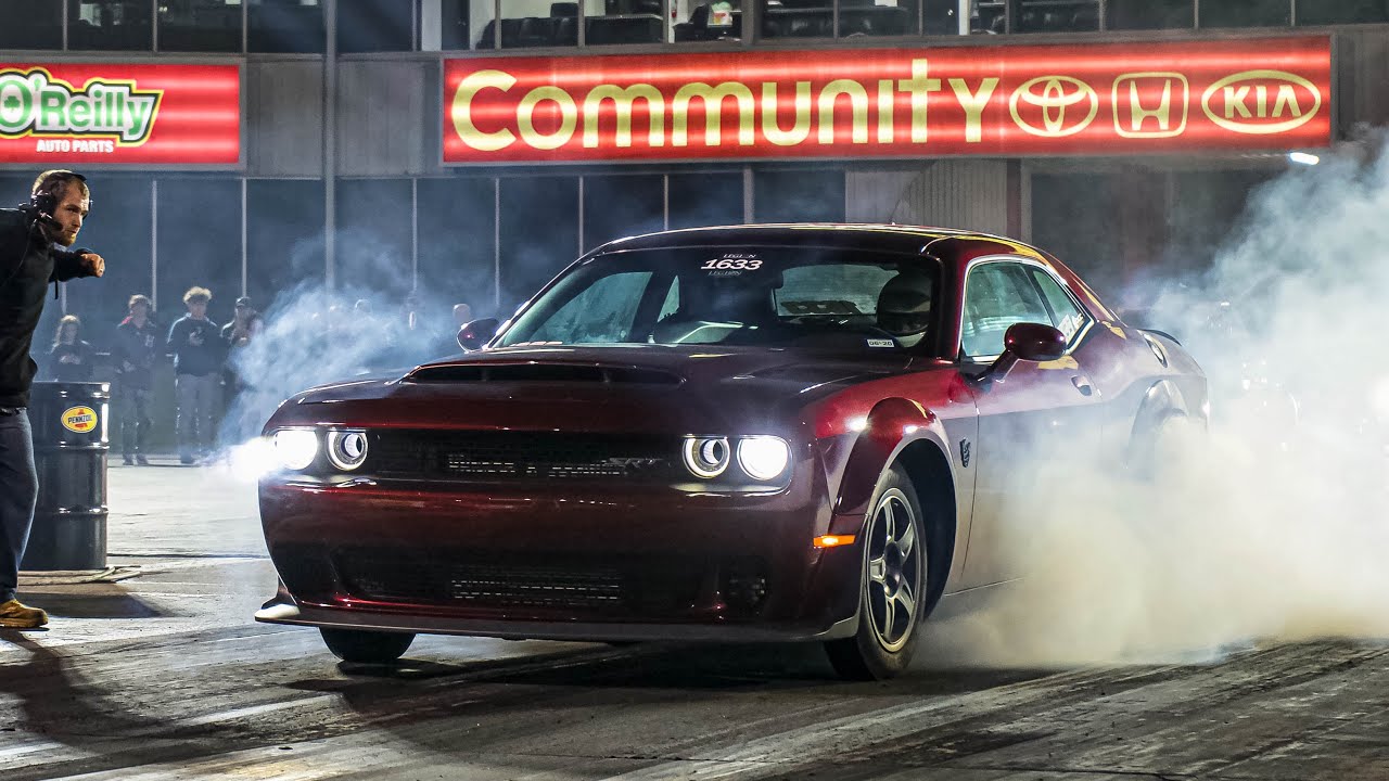 40+ DODGE DEMONS TAKEOVER DRAG STRIP!!! (BIGGEST DEMON Meetup EVER ...