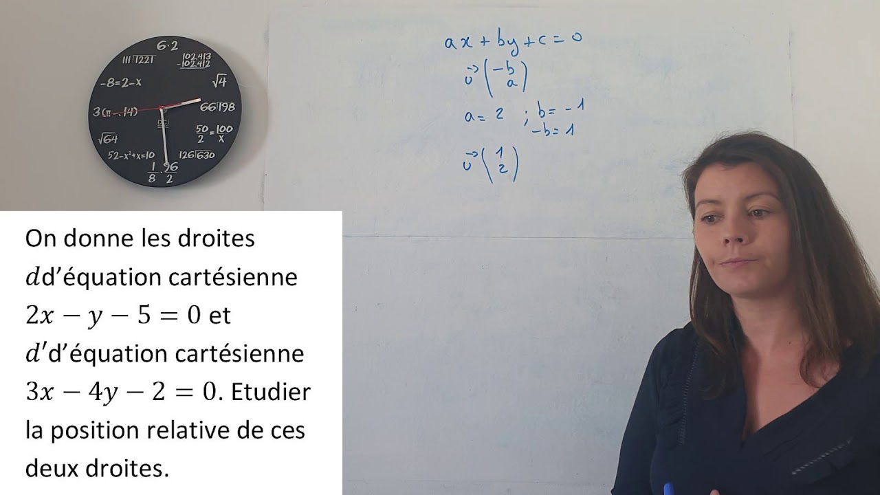 Etudier la position relative de deux droites à partir de leur équation ...