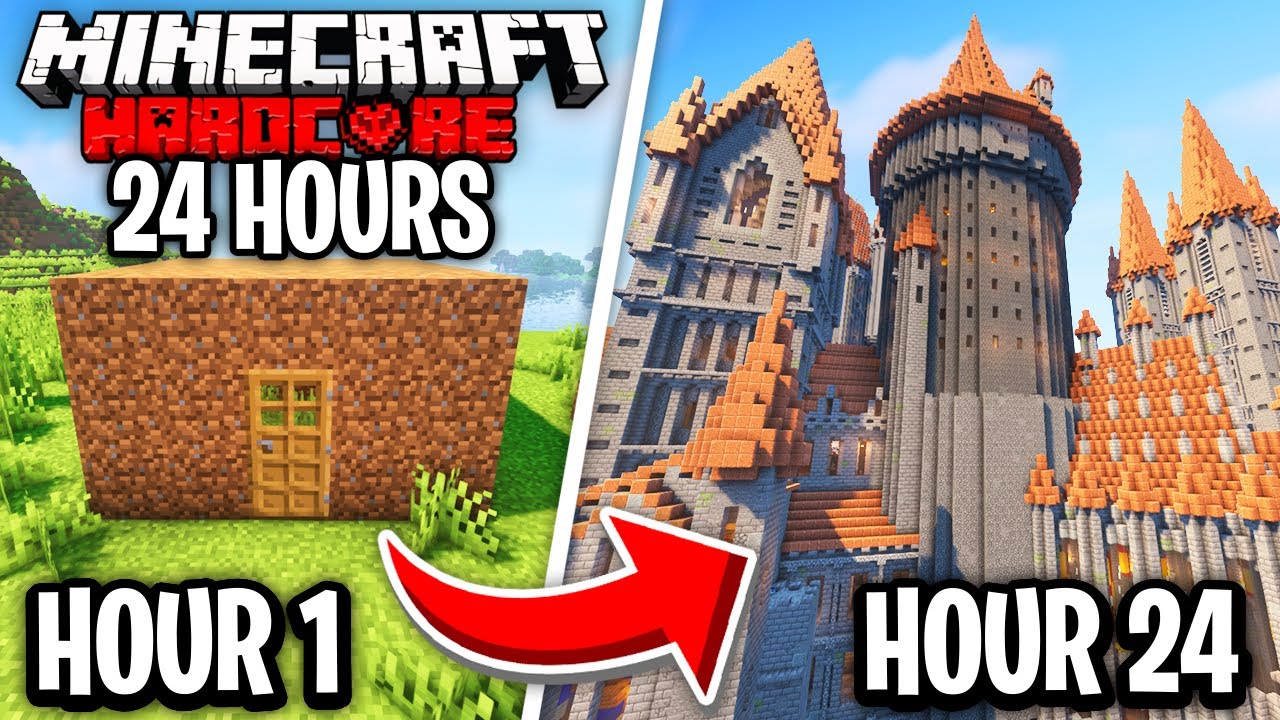 I Played Hardcore Minecraft For 24 HOURS STRAIGHT... - YouTube