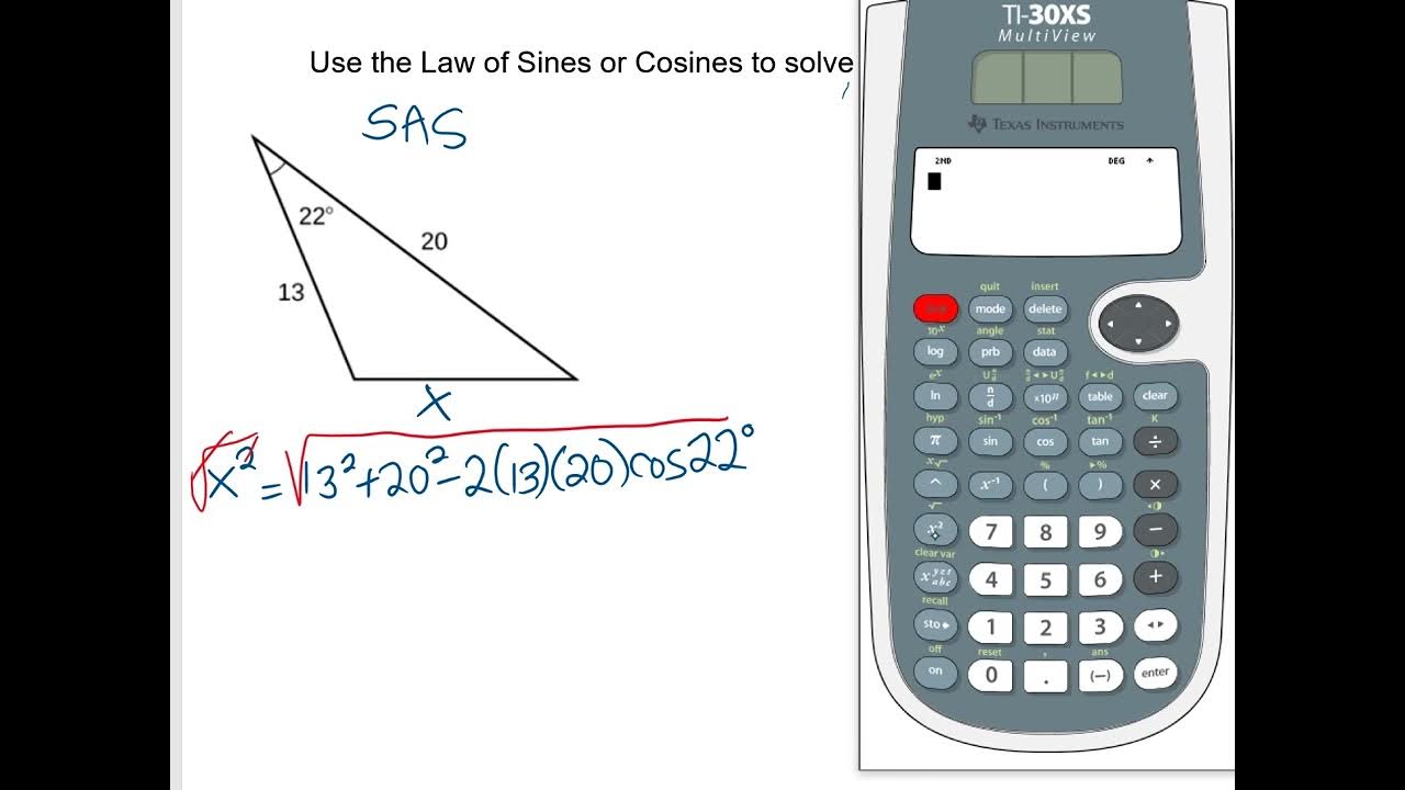 Trig Solve SAS Using Law of Cosines - YouTube