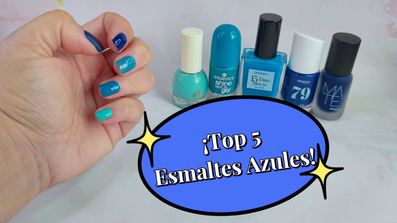 Top 5 Esmaltes Azules || Swatches y Comparaciones | Lulu B Nails - YouTube