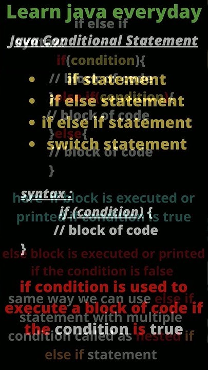 conditional statement in java (if else ) - YouTube