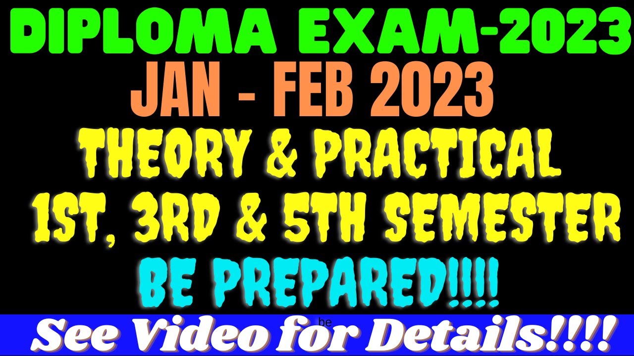 Diploma Exam JAN FEB 2023 Update |Diploma Exam update today |1SEM 3SEM ...